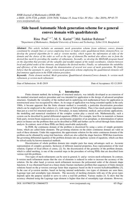 Pdf Side Based Automatic Mesh Generation Scheme For A General Convex
