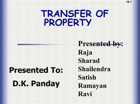 Transfer Of Property Pptx