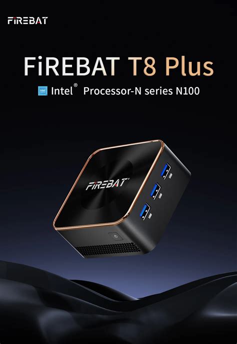 Firebat T8 Plus Intel N100 Black Cpu Mini Pc Desktop Computer 8gb 16gb Ssd 256gb 512gb Lpddr5