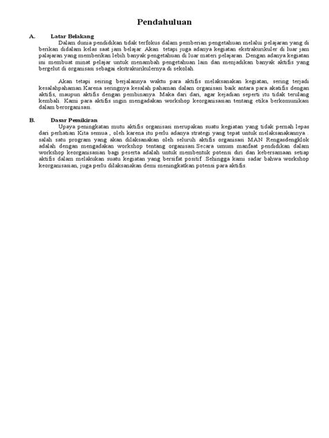 Contoh Proposal Kegiatan Workshop Pdf