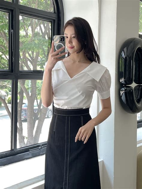 엘리후 랩블라우스 셔링블라우스 반팔블라우스 5 Colors