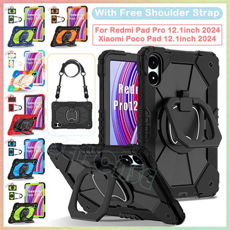 Para Redmi Pad Pro 121 2024 Xiaomi Poco 121 Pol 360 ° Capa Giratória Suporte De Chute À