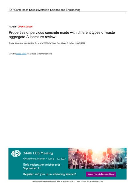 Pdf Properties Of Pervious Concrete Made With Different Types Of