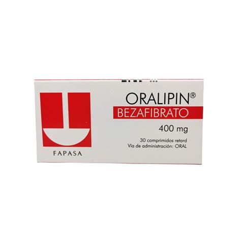 Oralipin Bezafibrato 400mg Caja 30 Comprimidos