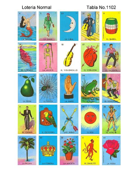 Free Printable Loteria Mexicana Cartas Printable Holiday Crafts