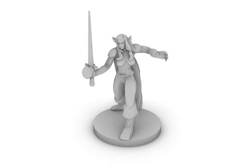Drow Warlock 3d Printed Tabletop Dnd Gaming Miniature Triple D Designs
