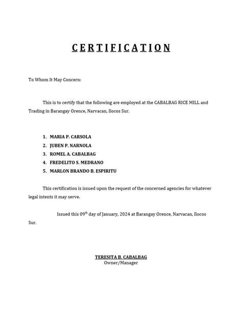 Rice Mill Certification Pdf