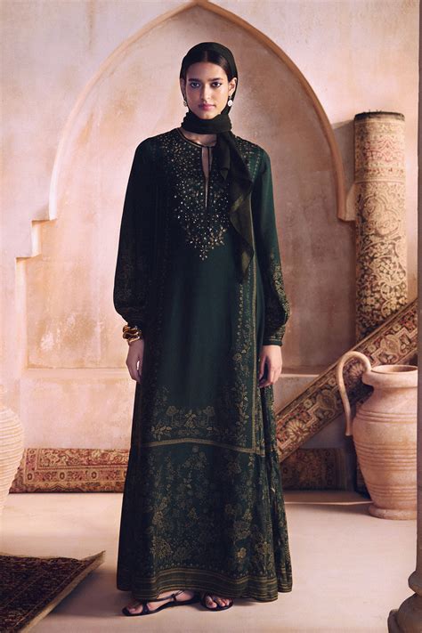 Buy Designer Noorin Kaftan Green Online For Women From Anita Dongre