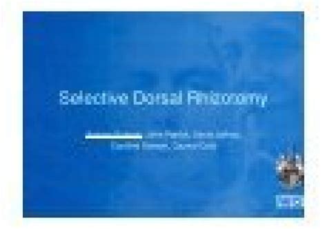 Selective Dorsal Rhizotomy In Cp