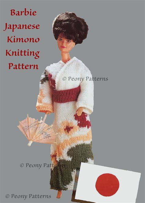 Barbie Kimono Japan Japanische Outfit Vintage Stricken Muster L Pdf