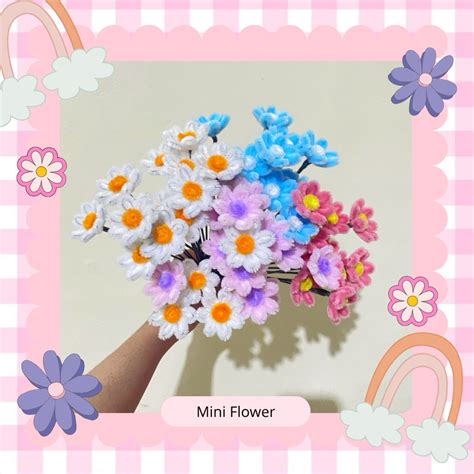Jual Mini Flower Bunga Kawat Bulu Satuan Bunga Kawat Bulu 1 Tangkai
