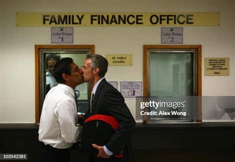 Tv Reporter Roby Chavez And His Partner Chris Roe Kiss Each Other As