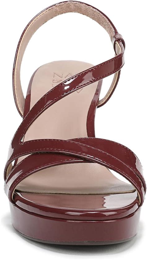 Naturalizer Womens Abby Heeled Sandal Cranberry Patent Faux Leather