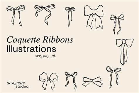 Coquette Ribbons Part 2 A Decorative Illustration By Ginni