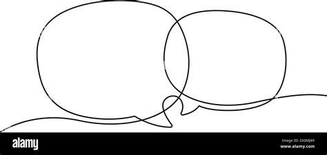 Online Chat Icon One Line Drawing Continuous Minimalist Thin Linear Vector Illustration Stock