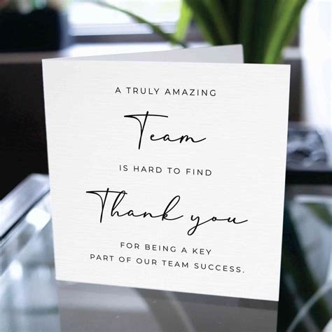 Corporate Thank You Card Thank You Card For Team Employee