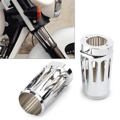 2pcs Motorcycle Fork Boot Slider Cover Cow Bell For Harley Touring