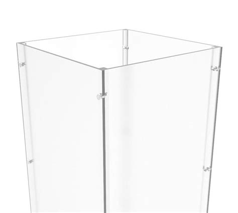 Fixturedisplays® New Knock Down Design Clear Pedestal Acrylic Box With 5 Sided 115x115x30