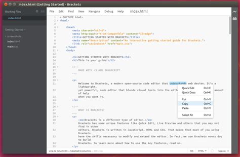 Brackets The Modern Text Editor Releases Version