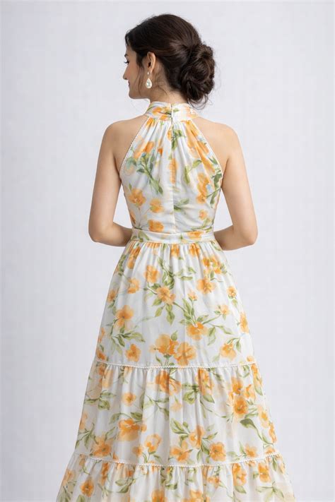 Blossom Aura Halter Maxi Dress Julo