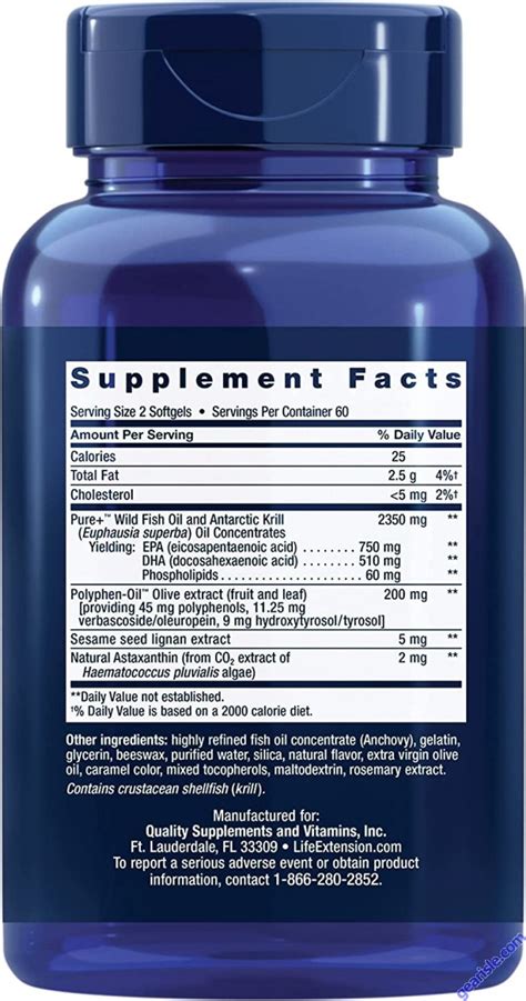 Life Extension Super Omega-3 Plus EPA/DHA Fish Oil Astaxanthin 120 SG