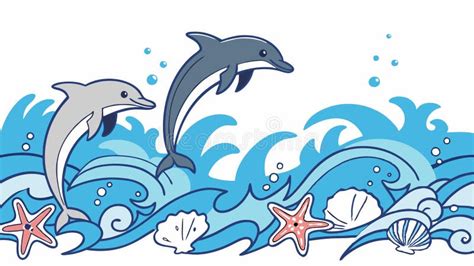 Dolphins Jumping In Ocean Waves Marine Mammals Sea Life Playful