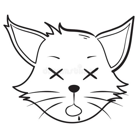 Dead Cat Vector Illustration Decorative Design Stock Vector