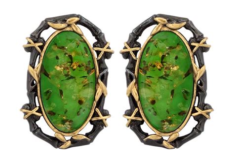 Серебряные серьги Балтзолото АртСтудио 72359013 Bz C зеленым янтарем