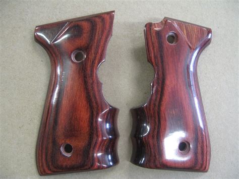 Rosewood Finger Groove Grips For Beretta 9296 Pistols