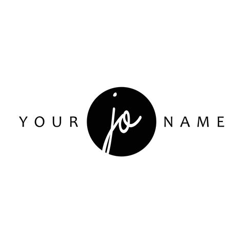 Jo Initial Handwriting In Circle Frame Template Design 32414087 Vector