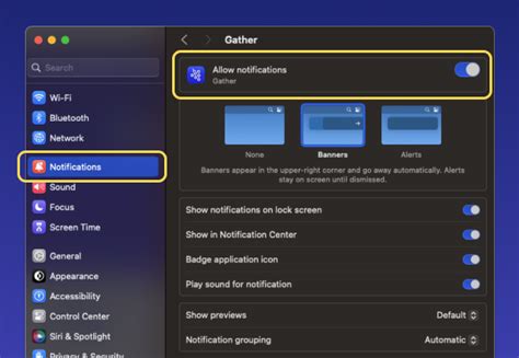 Enable Desktop Notifications Gather