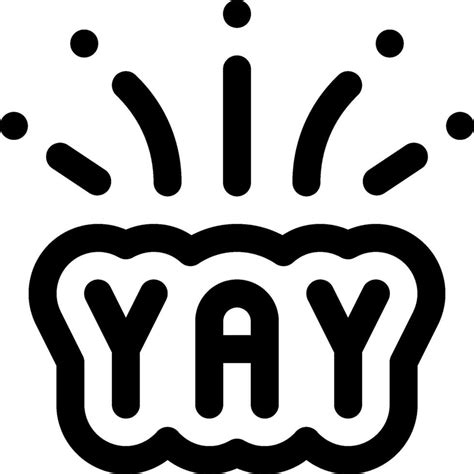 The Word Yay Is Shown In Black And White 50853211 Vector Art At Vecteezy