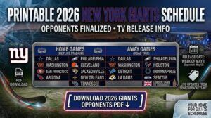 Printable 2026 New York Giants Schedule Opponents Tv Release And
