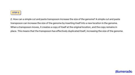 Solved 1 What Enzymes Are Involved In Transposition And What Do They Do 2 How Can A Simple