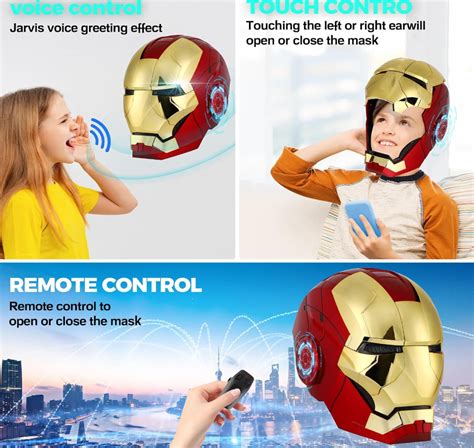 Iron Man Gold Mk5 Helmet Electronic Voice Activated Openandclose Mask
