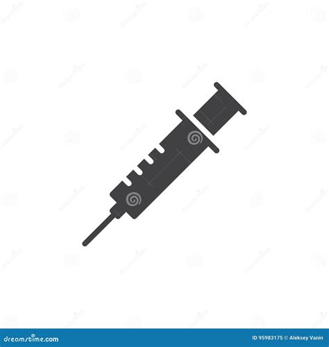 Syringe Injection Icon Vector Filled Flat Sign Solid Pictogram Isolated On White Stock