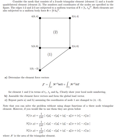 Solved Consider The Mesh That Consists Of A 3 Node
