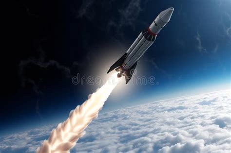 Space Rocket Launch Digital Illustration Artwork Abstract