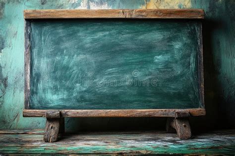 Erased Chalk Marks On A Green Chalkboard Textured Background Of A Clas