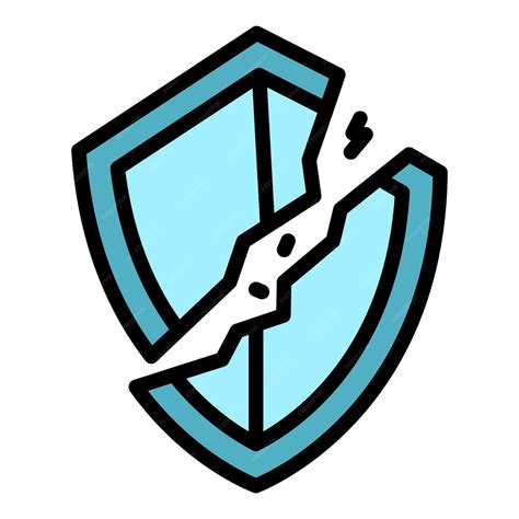 Premium Vector Broken Antivirus Icon Outline Broken Antivirus Vector Icon Color Flat Isolated