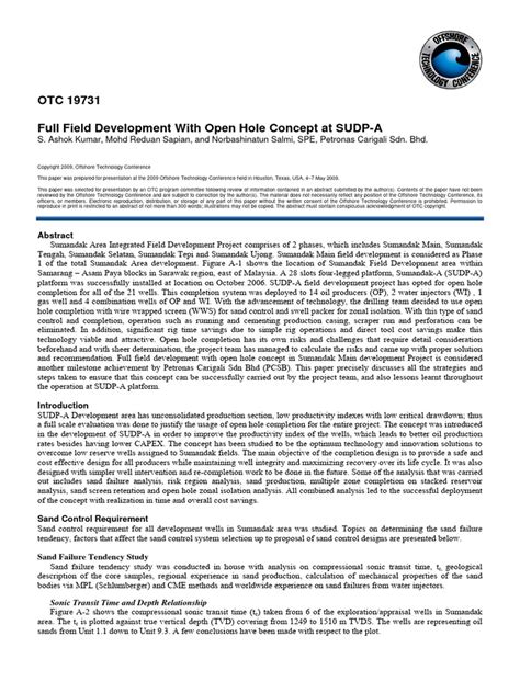 Otc19731 Full Field Development With Open Hole Concept Pdf