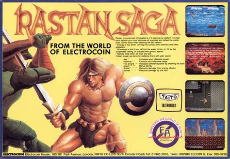 Rastan Cheats And Cheat Codes For Arcade Game Gear Sega Master System