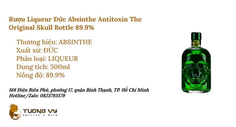 Rượu Liqueur Đức Absinthe Antitoxin The Original Skull Bottle 899