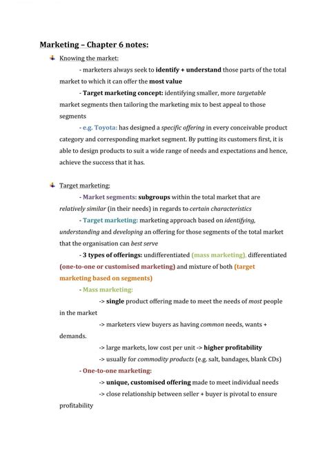 Marketing Chapter Six Notes 24108 Marketing Foundations Uts