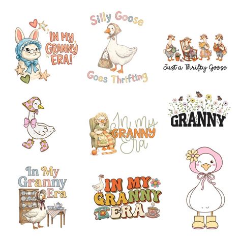 Granny Era Png Bundle Silly Goose Clipart Vintage Grandma Shirt