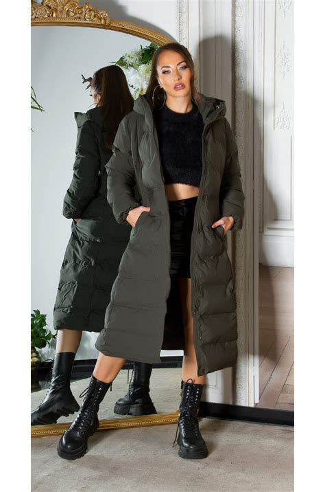 Geaca Dama De Iarna Lunga Kaki Parka Cu Gluga Feray Jojofashionro