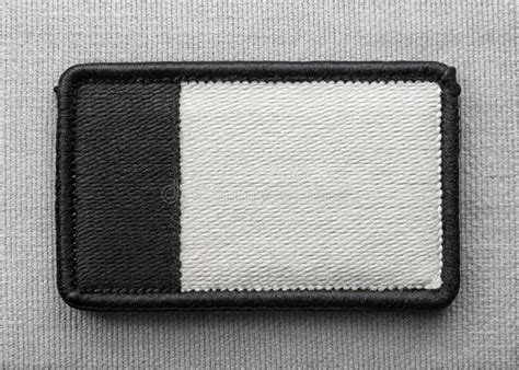 Elegant Black And White Rectangle Embroidered Patch Mockup A Versatile Design Template For