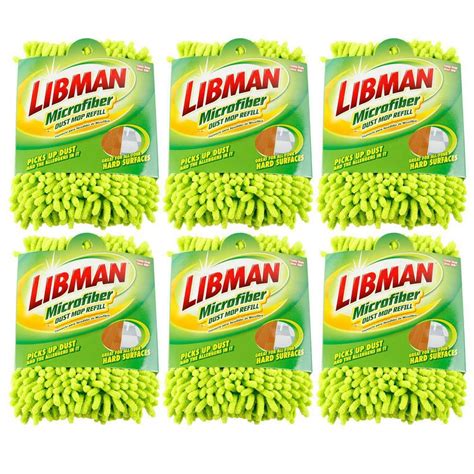Libman 1875 In Microfiber Fingers Dust Mop Refill Pad 6 Pack 1654