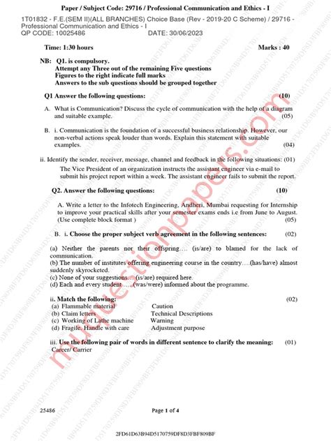 be first year engineering semester 2 2023 may professional