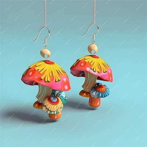 Free Ai Image Stylish Mushroom Earrings Design